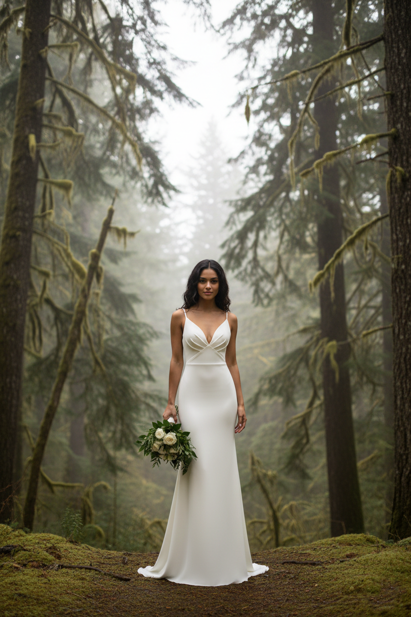 Zoe Fit & Flare Wedding Dress | Spaghetti Strap Open Back Gown – A & M ...